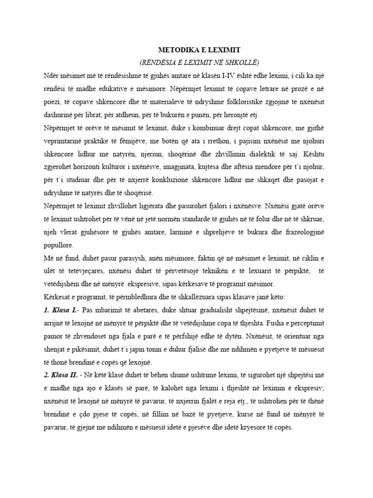 Metodika e Leximit | PDF