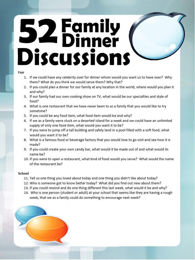 52-Dinner-Discussions | PDF