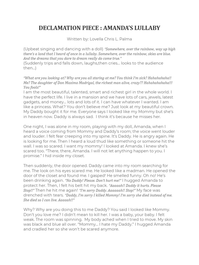 Declamation Piece | PDF