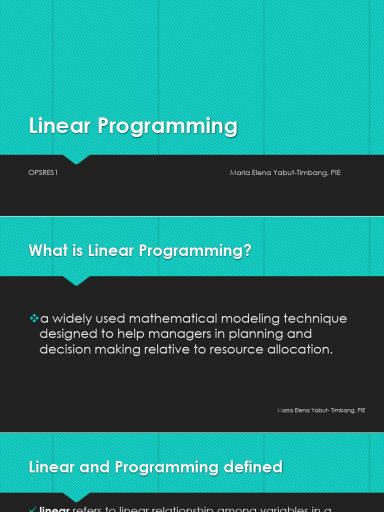 2 Linear Programming | PDF | Linear Programming | Mathematical Optimization 2 Linear Programming | PDF | Linear Programming | Mathematical Optimization