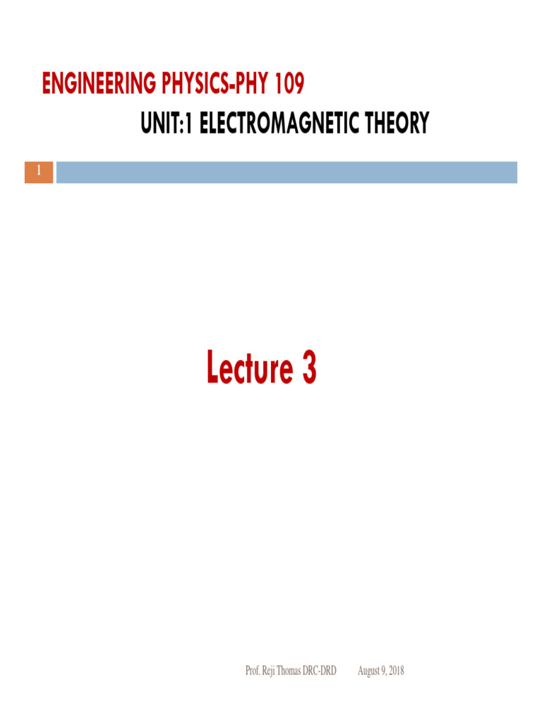 Unit 1 EM Theory Lecture 3 | PDF