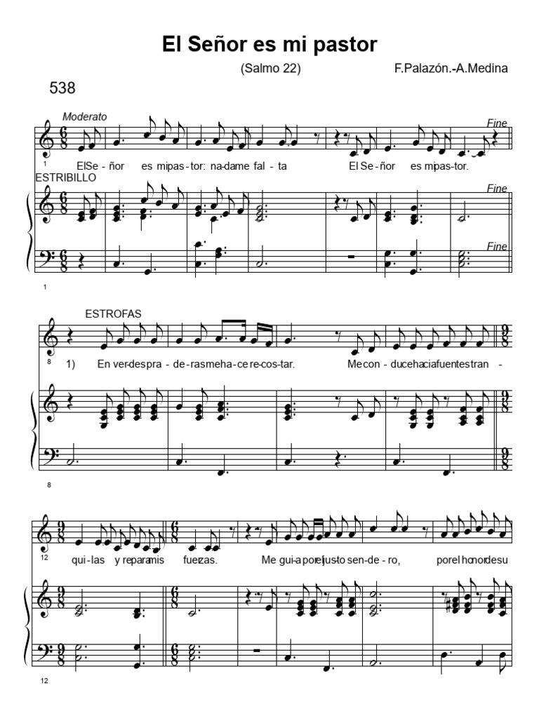 El Señor es mi Pastor Sheet Music | PDF