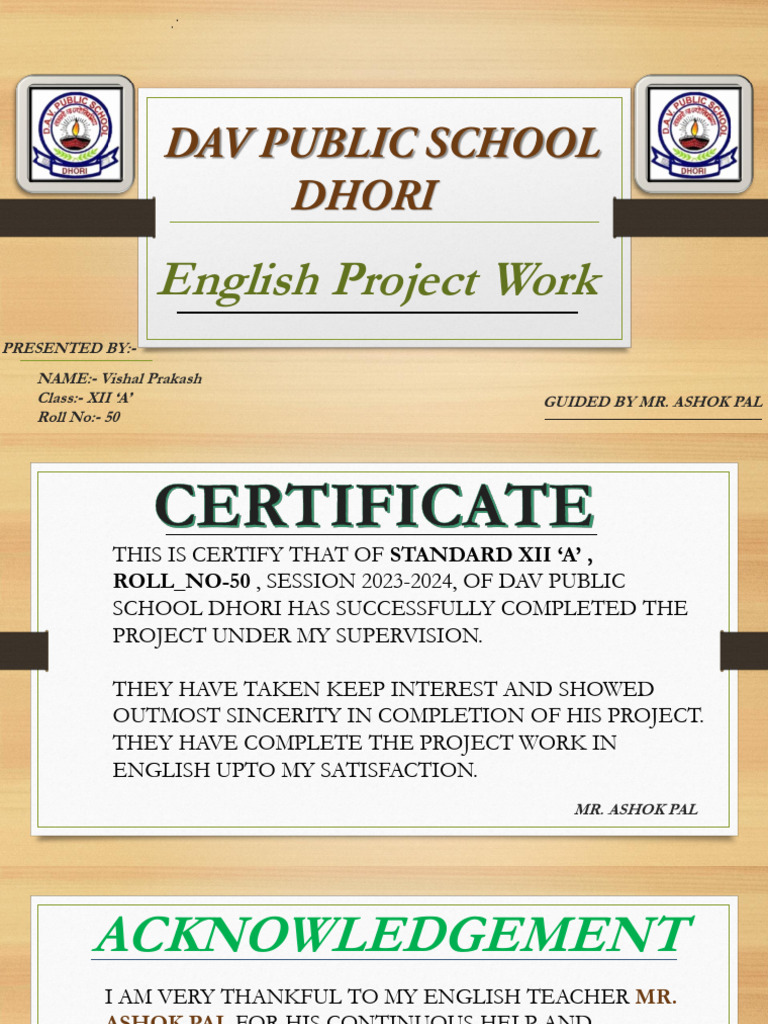 Vishal - English Project | PDF Vishal - English Project | PDF