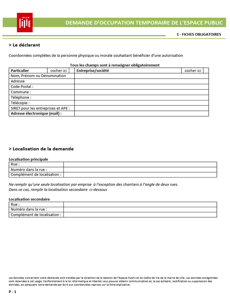 Demande Occupation Temporaire | PDF