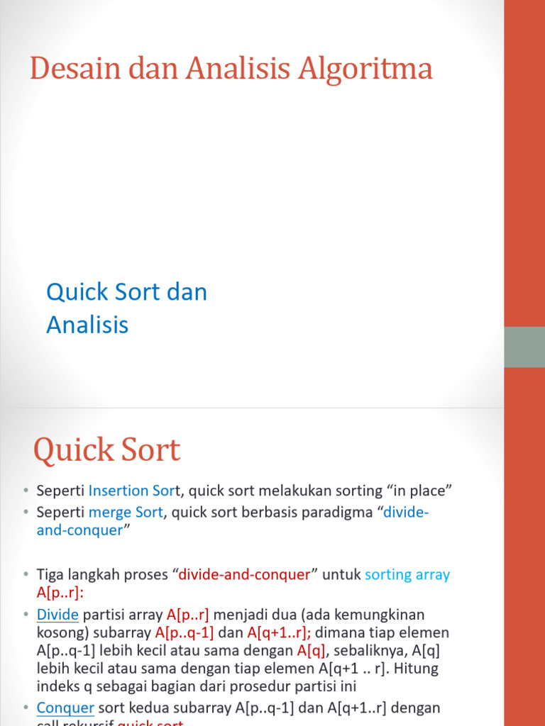 MATERI 5 - Quick Sort Analisis - 23 24 | PDF