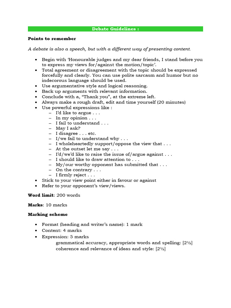 Debate Writing | PDF