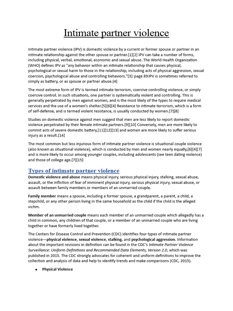 Intimate Partner Violence | PDF | Self-Improvement
