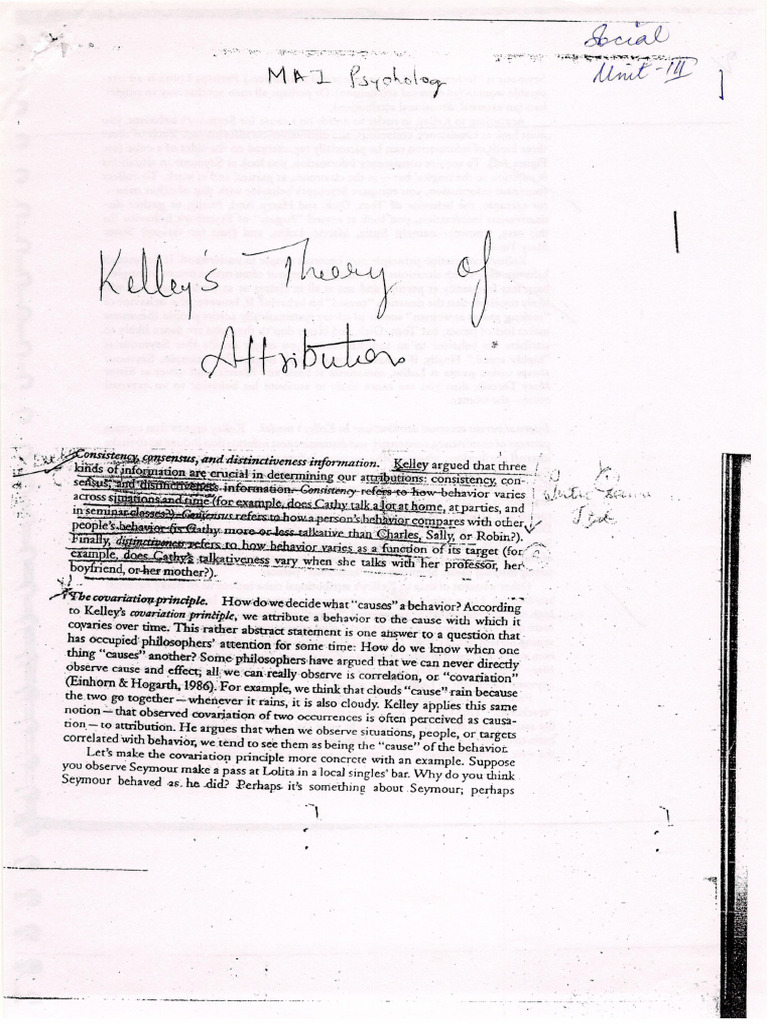 Unit 3 Attribution MA Psychology | PDF