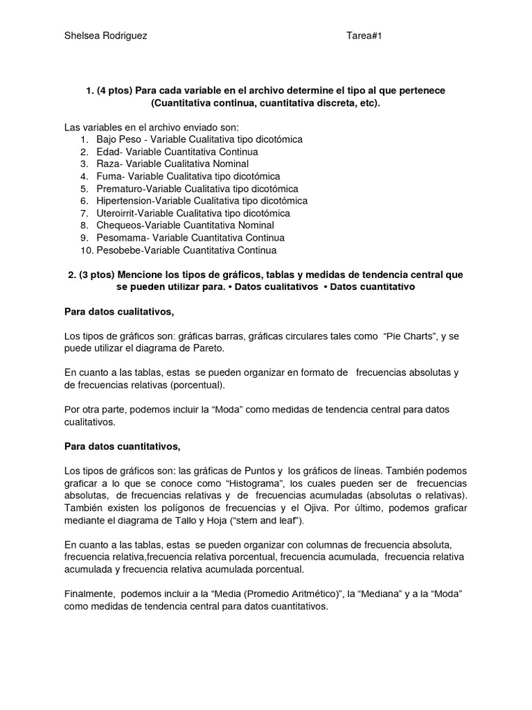 Esma3015 Rodriguez Tarea1 | PDF | Mediana | Histograma Esma3015 Rodriguez Tarea1 | PDF | Mediana | Histograma