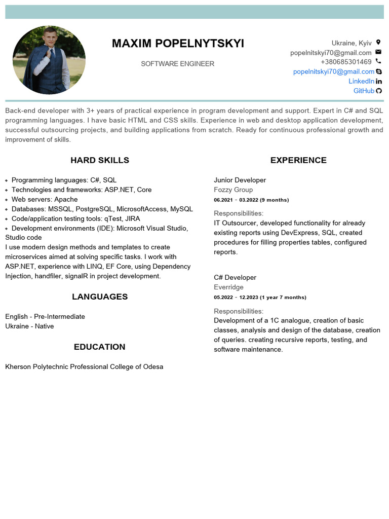 Software Engineer Pdf
