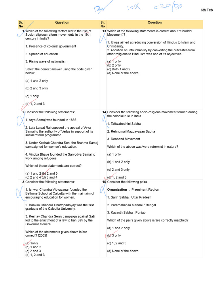 Questions CMP-3 5th June SCG | PDF