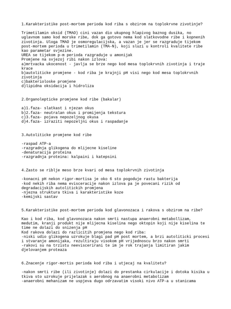 Riba, Rakovi, Glavonozci | PDF