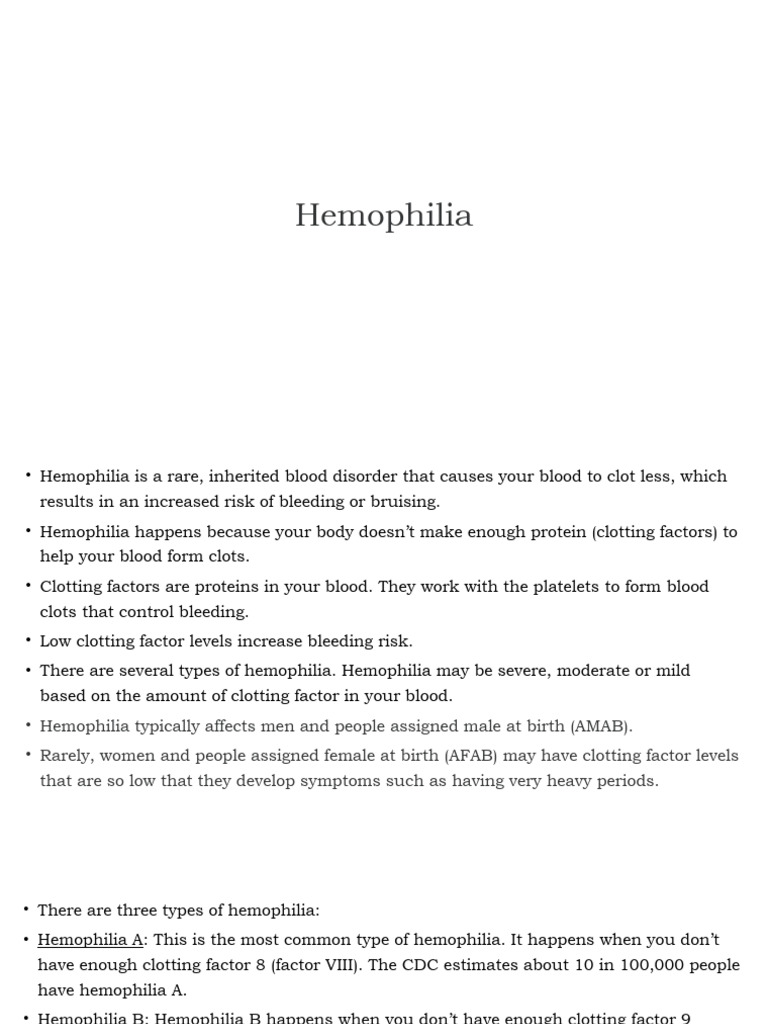 X-linked Recessive - Hemophilia | PDF