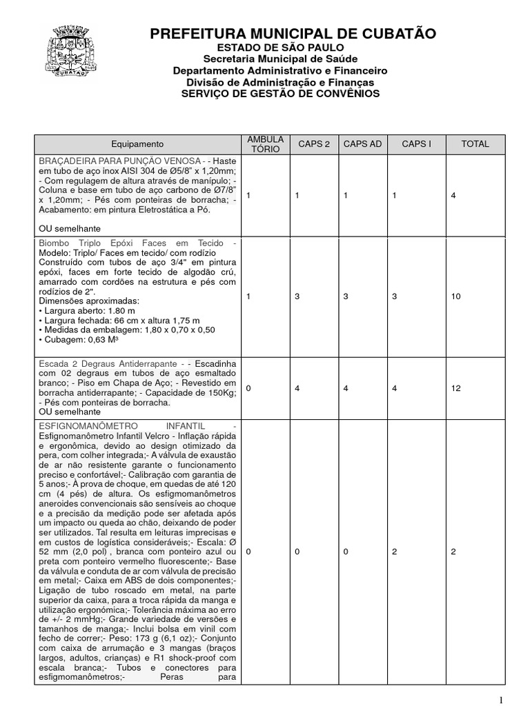 Lista Compras - Hospitalar Caps | PDF