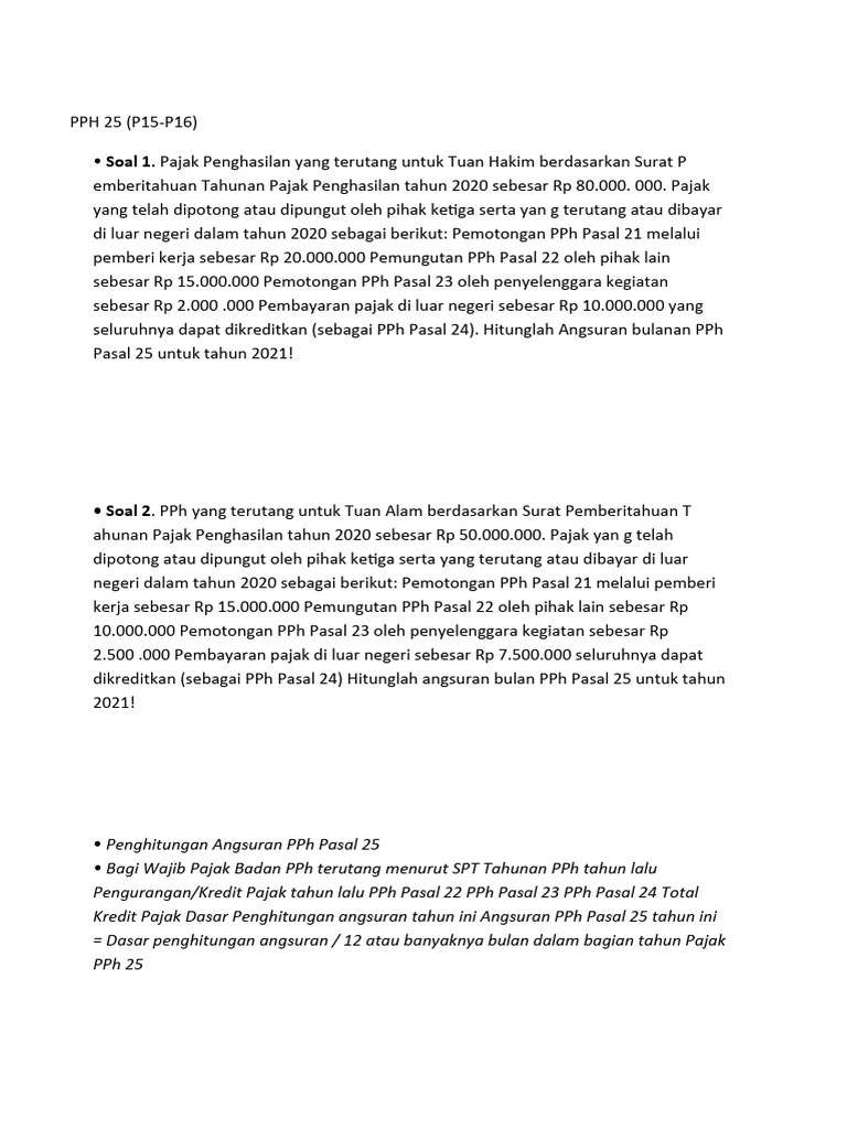 PPH 25 P15-18 | PDF