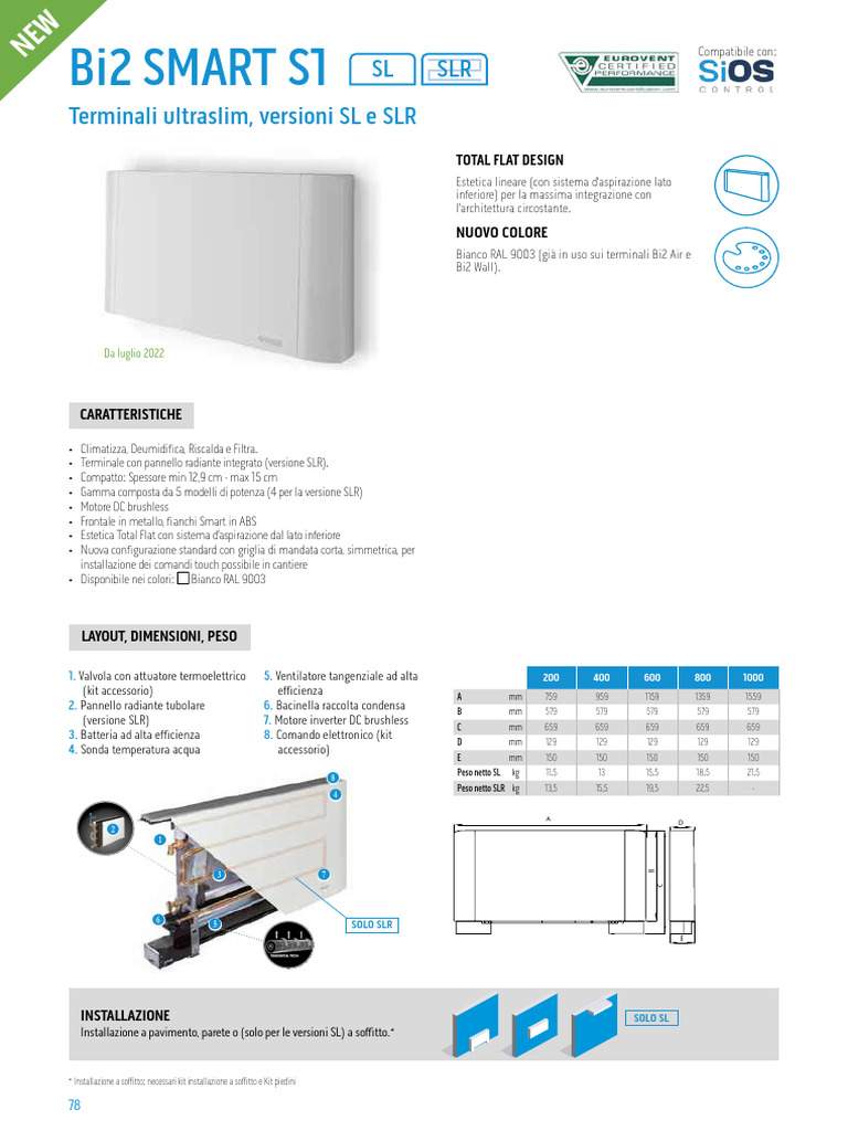 Fancoil Olimpia Splendid Smart S1 SL SLR IT - pdf-1 | PDF