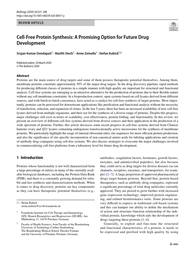 Cell Free Prot | PDF