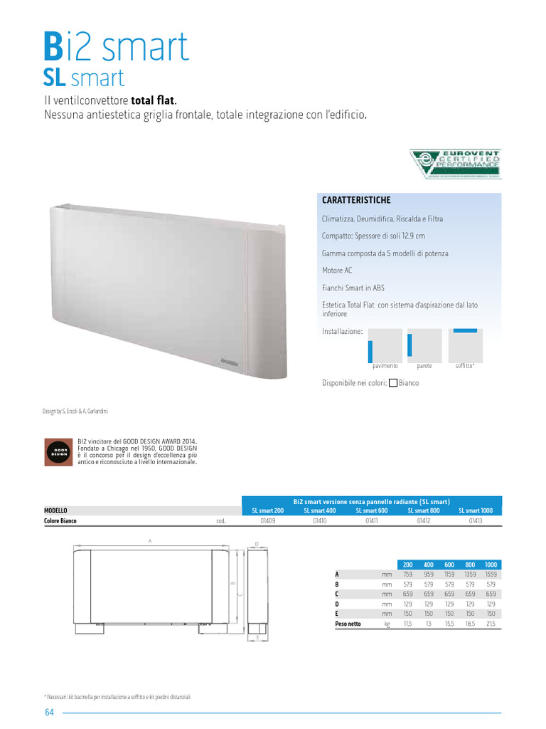 Scheda Tecnica Bi2 SL Smart | PDF