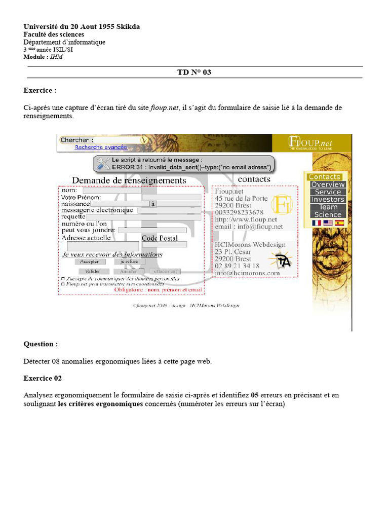 TD 03 + Corrigé | PDF