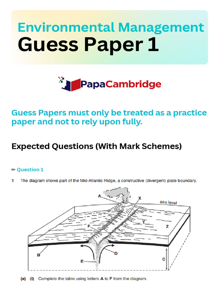 IGCSE 0680 Environmental Management Paper 1 | PDF | Career & Growth ...