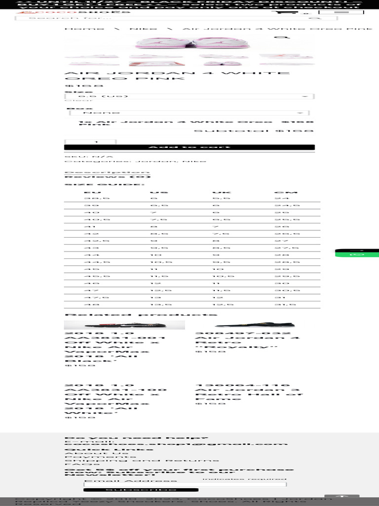 Air Jordan 4 White Oreo Pink - Coco Shoes | PDF