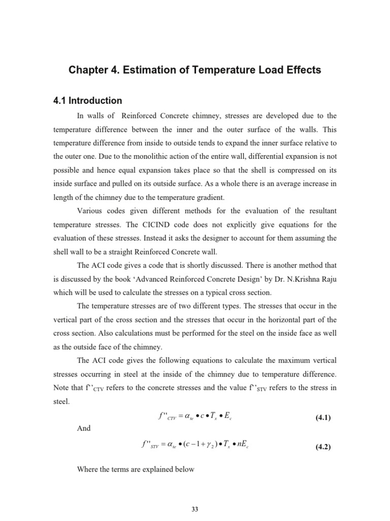 Chapter 4. Estimation of Temperature Load Effects: E T C F | PDF ...