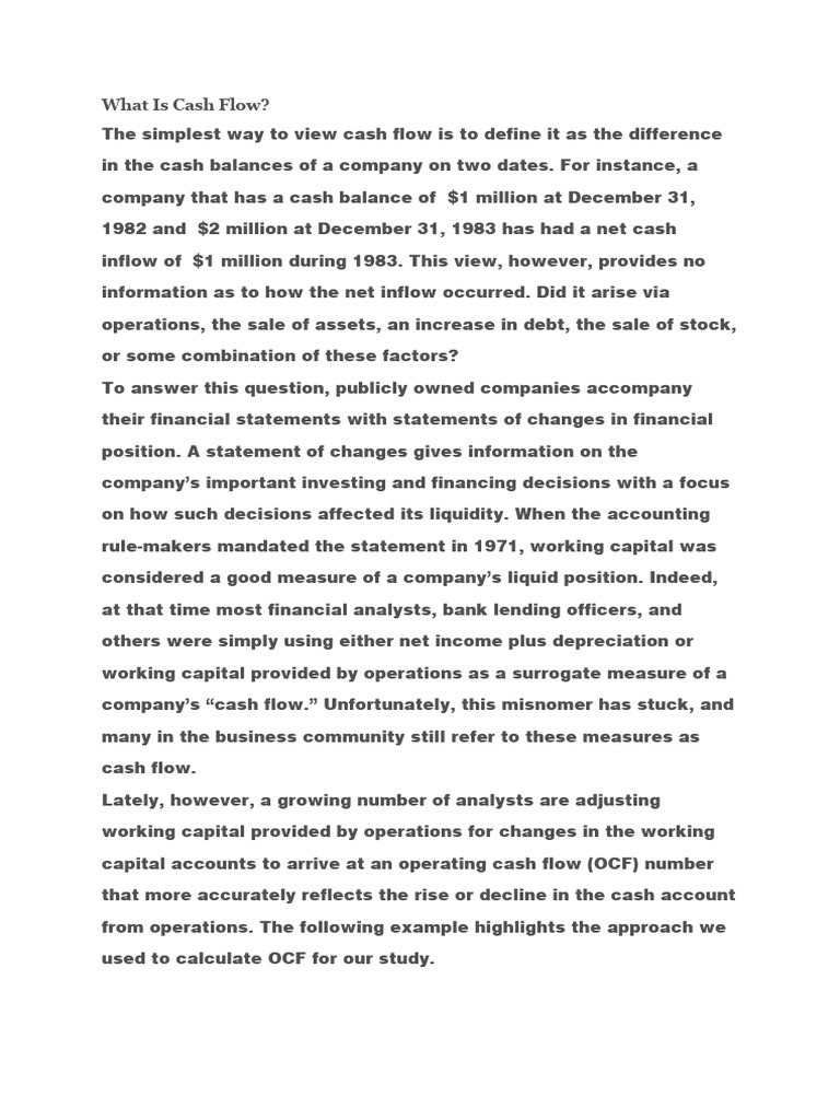 Cash Flow Notes | PDF