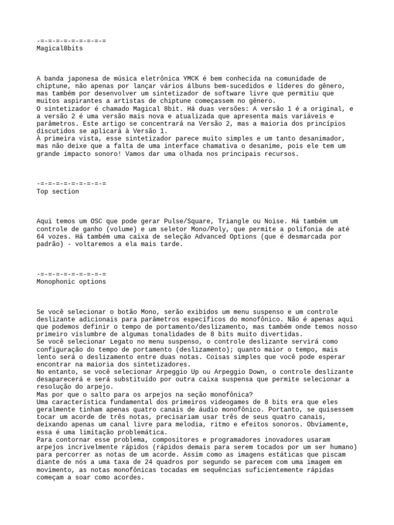 Magical8bits2 & Nes VST | PDF