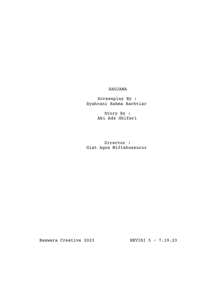 Script Saujana Revisi 5 | PDF