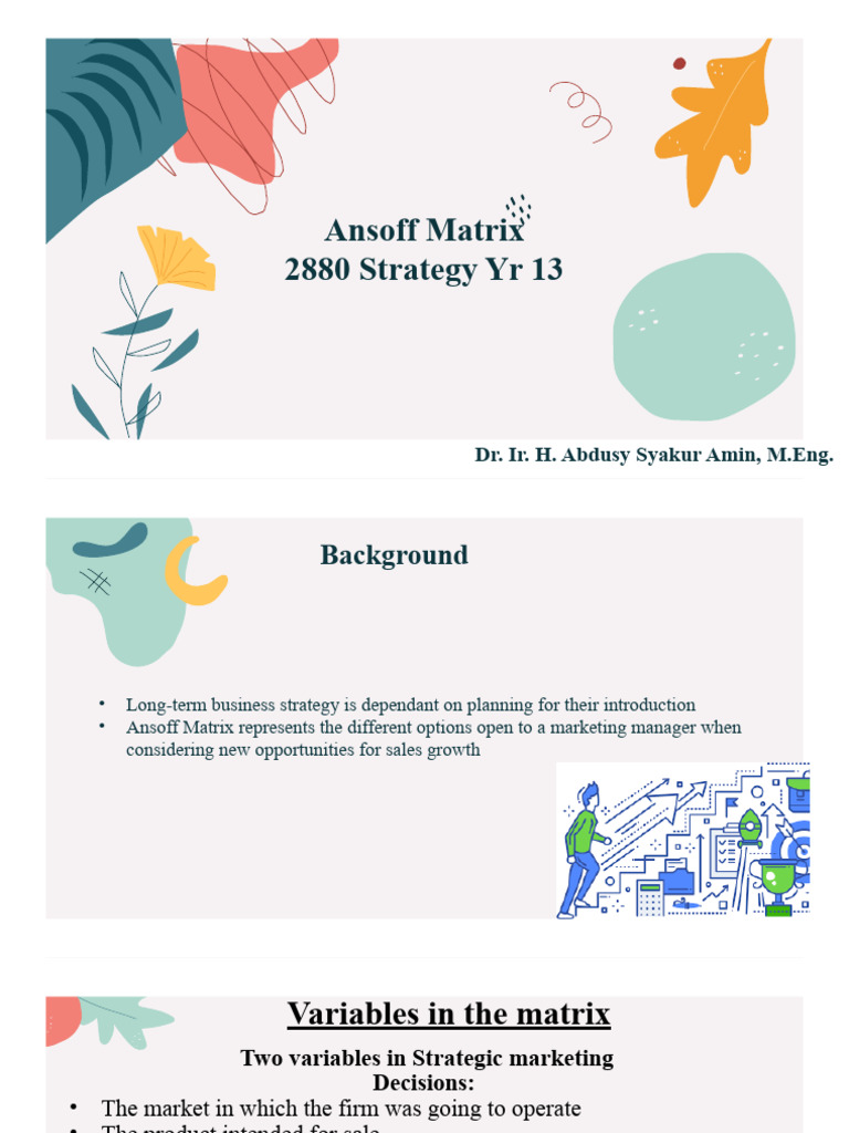 W9 - Ansoff Matrix 1 | PDF