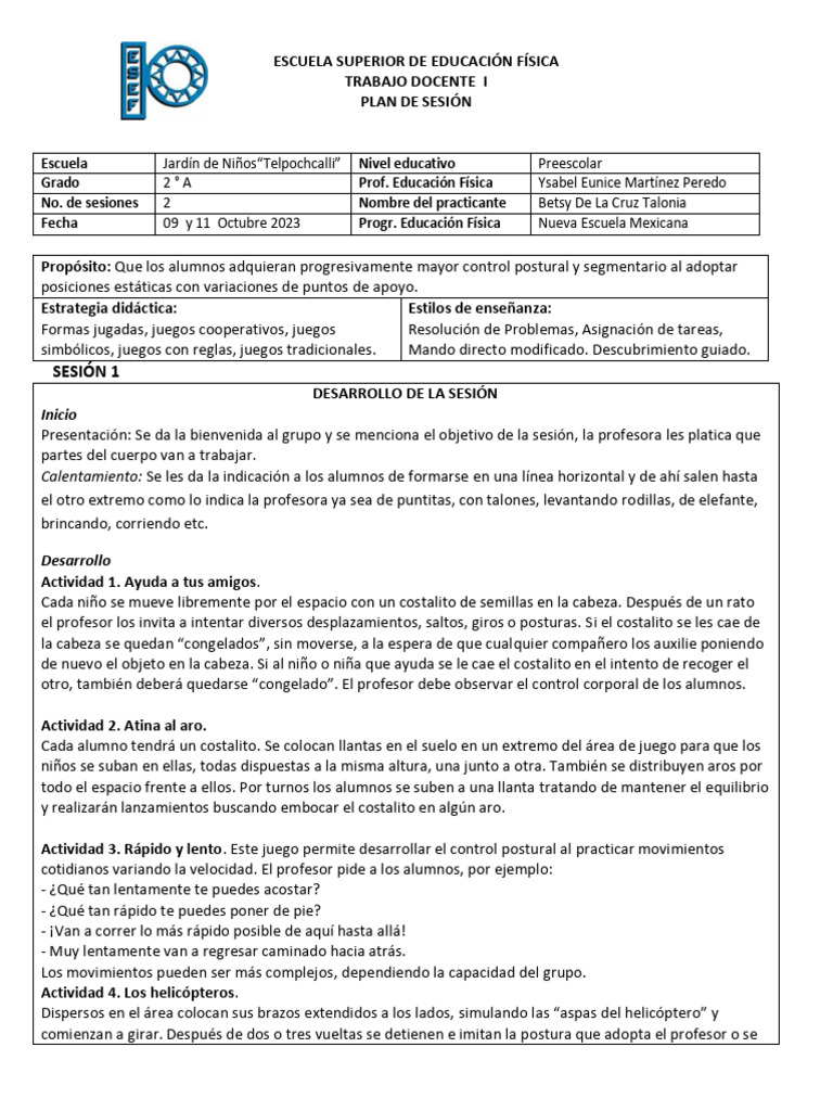 Planeaciones Primera Semana Segundo Grado | PDF
