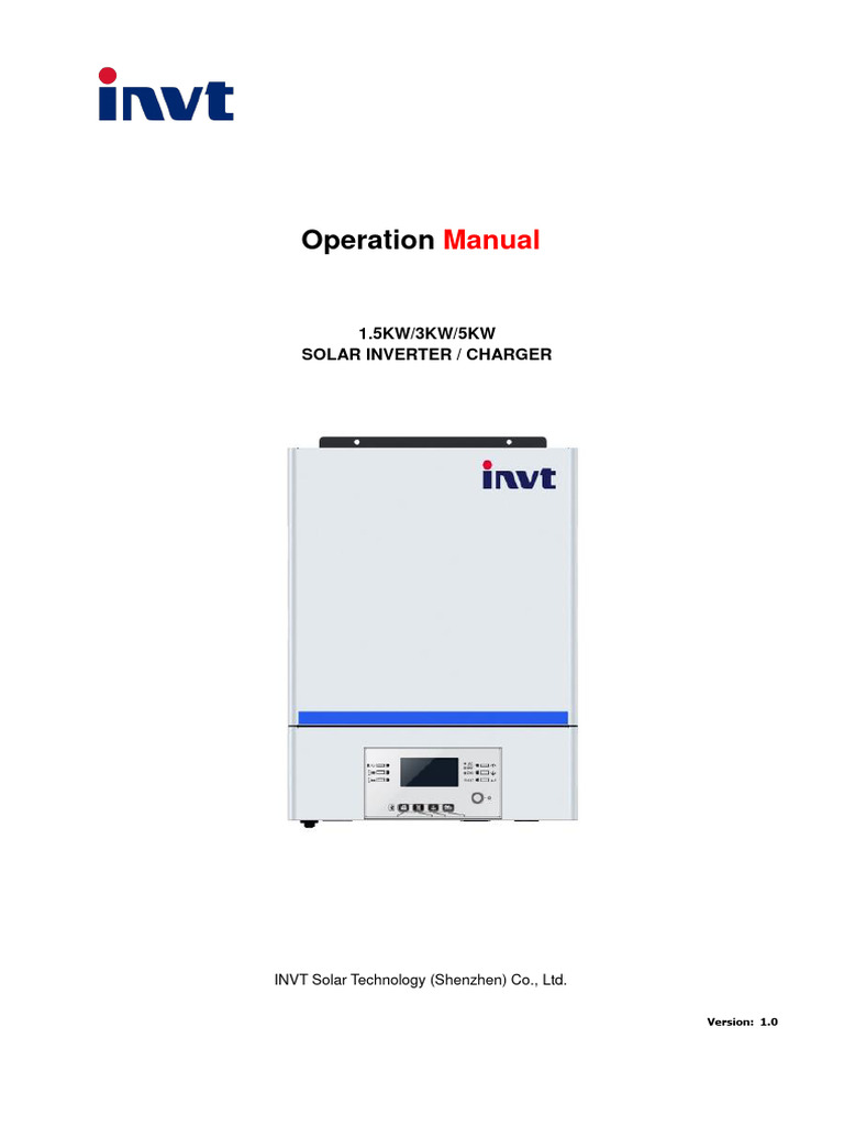 INVT - XN1.5 5kW Solar Invertercharger User Manual 1 | PDF