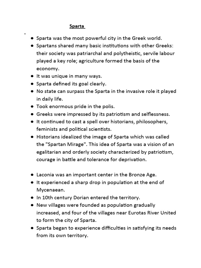 Sparta Notes | PDF