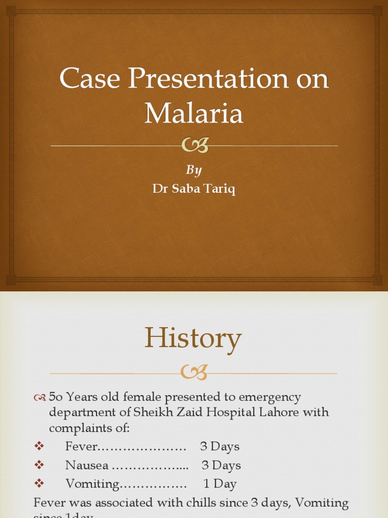 Case Presentation On Malaria | PDF | Malaria | Medical Specialties