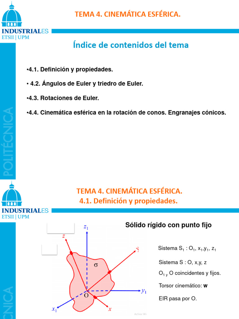 Tema 4 Cinemática Esférica 2023 2024 v0 | PDF