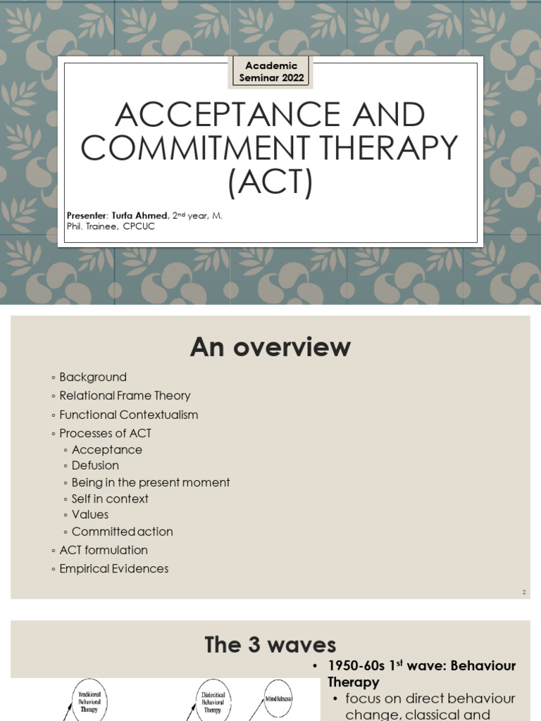 Acceptance and Commitment Therapy (ACT) | PDF
