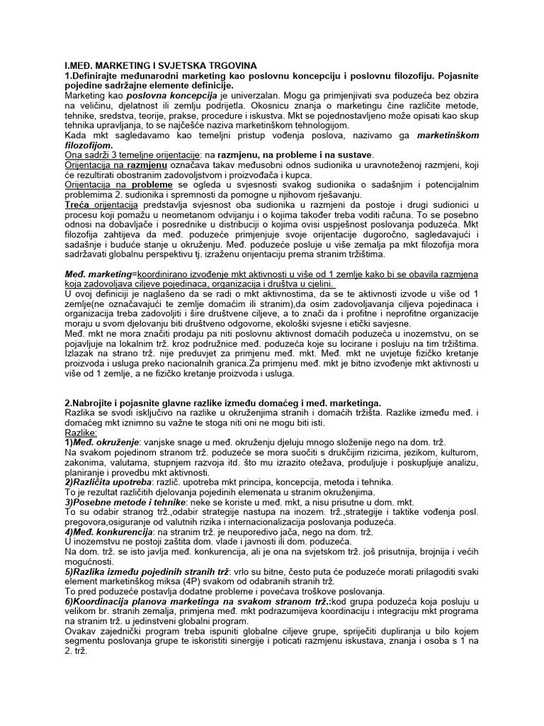 Medjunarodni Marketing | PDF