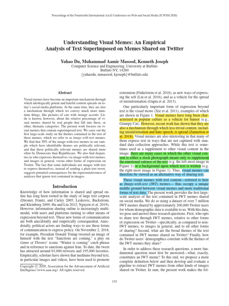 Understanding Visual Memes - An Empirical Analysis of Text Superimposed ...