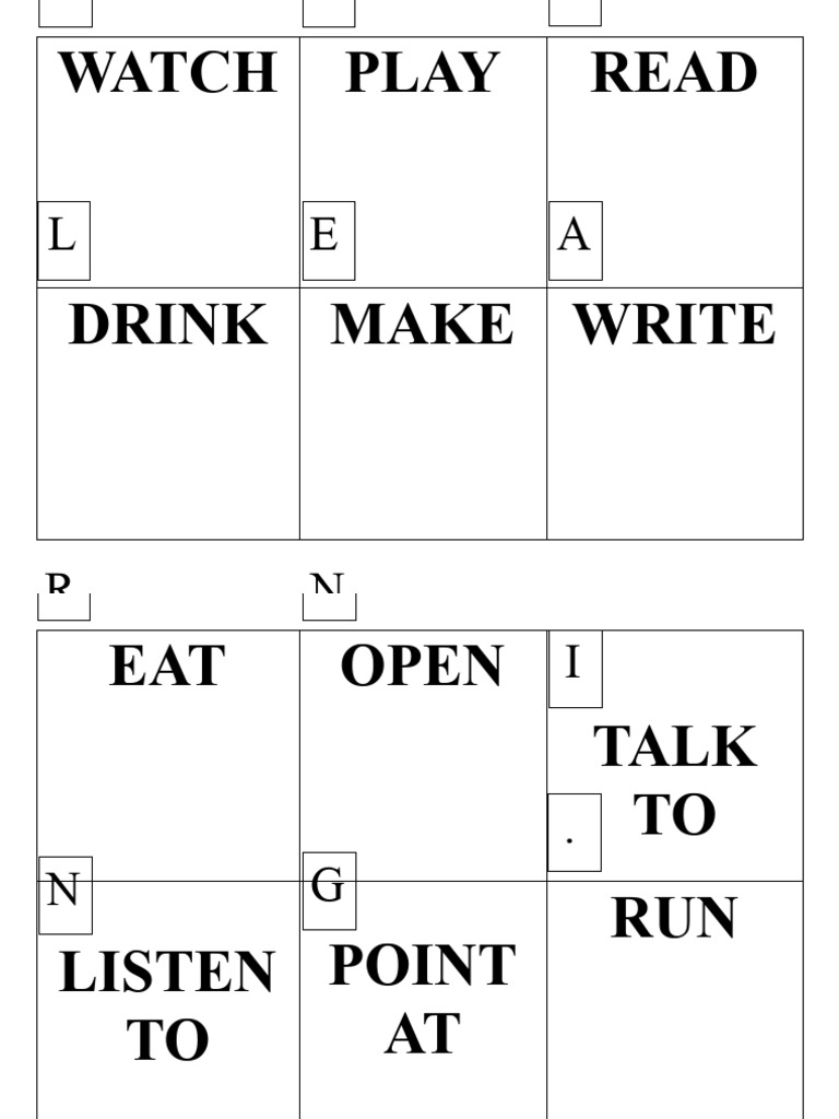 Action Verbs - Scavenger Hunt Part 2 | PDF