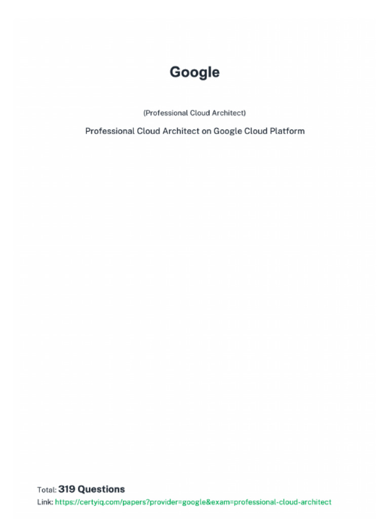 Professional Cloud Architect | PDF
