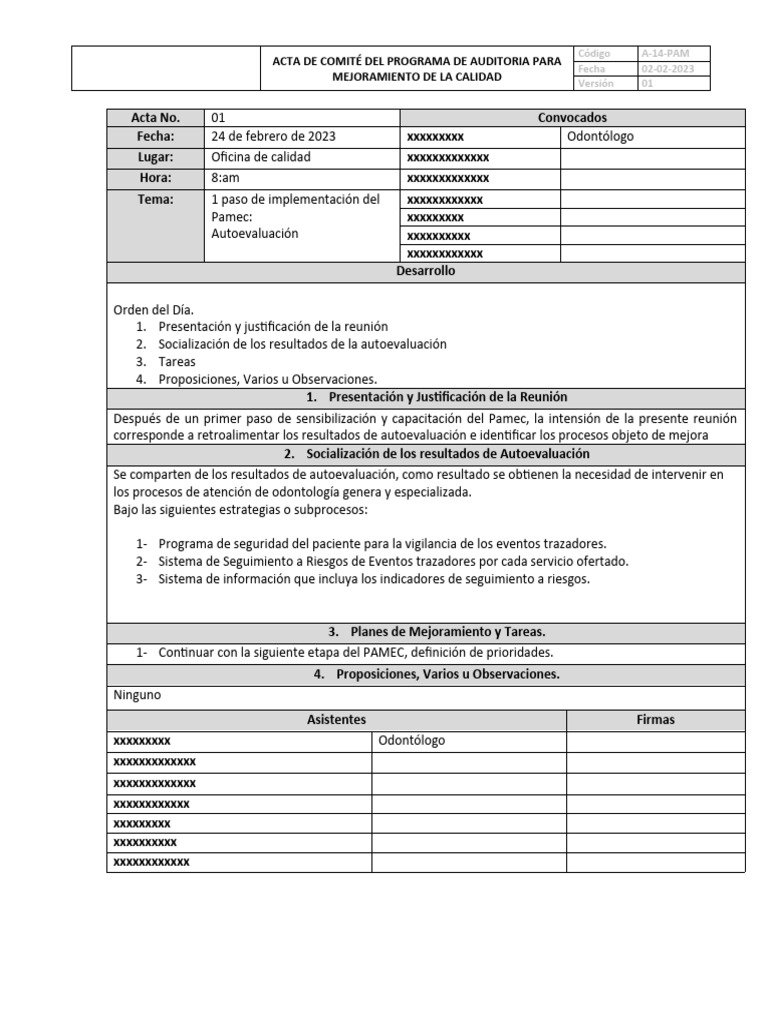ACTA No 1 Pamec 2023 | PDF
