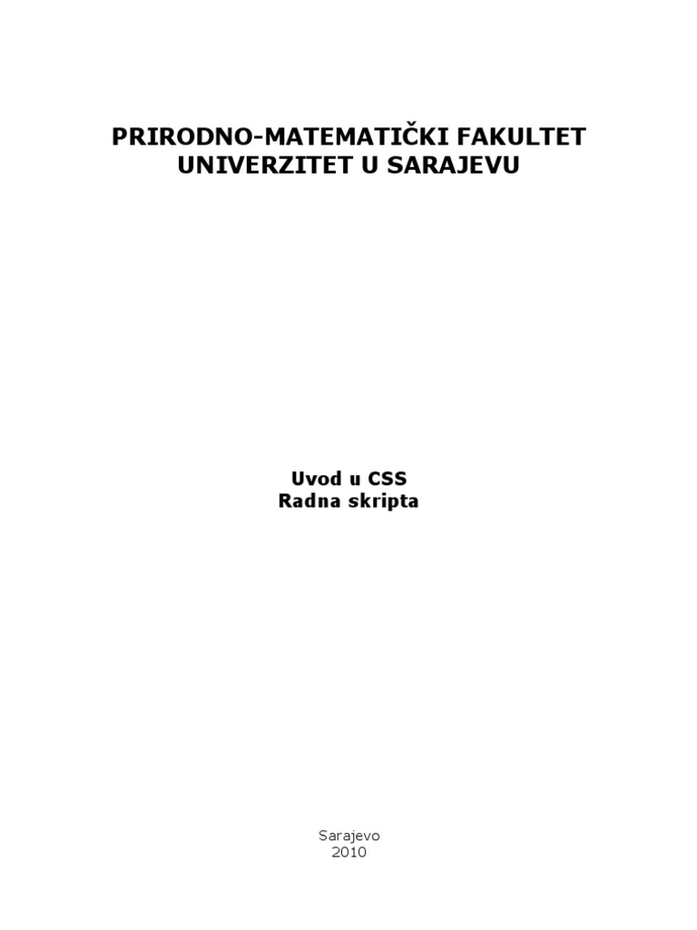 Skripta-Uvod U CSS | PDF