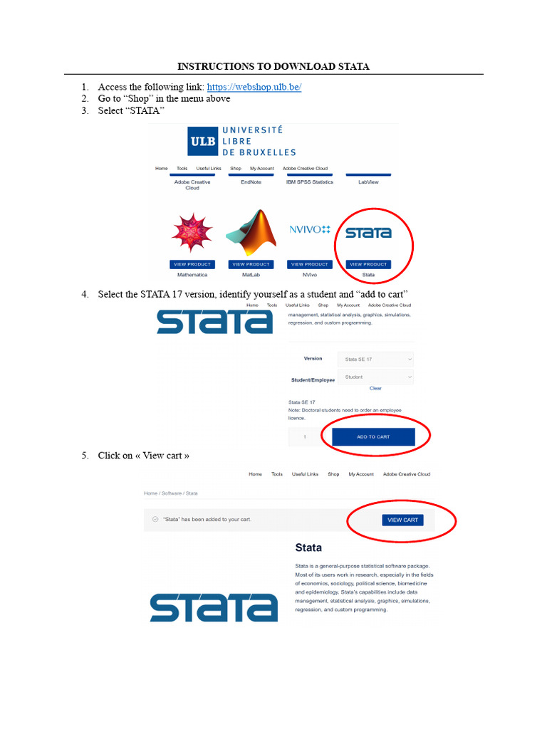 STATA Installation Guide for Students | PDF