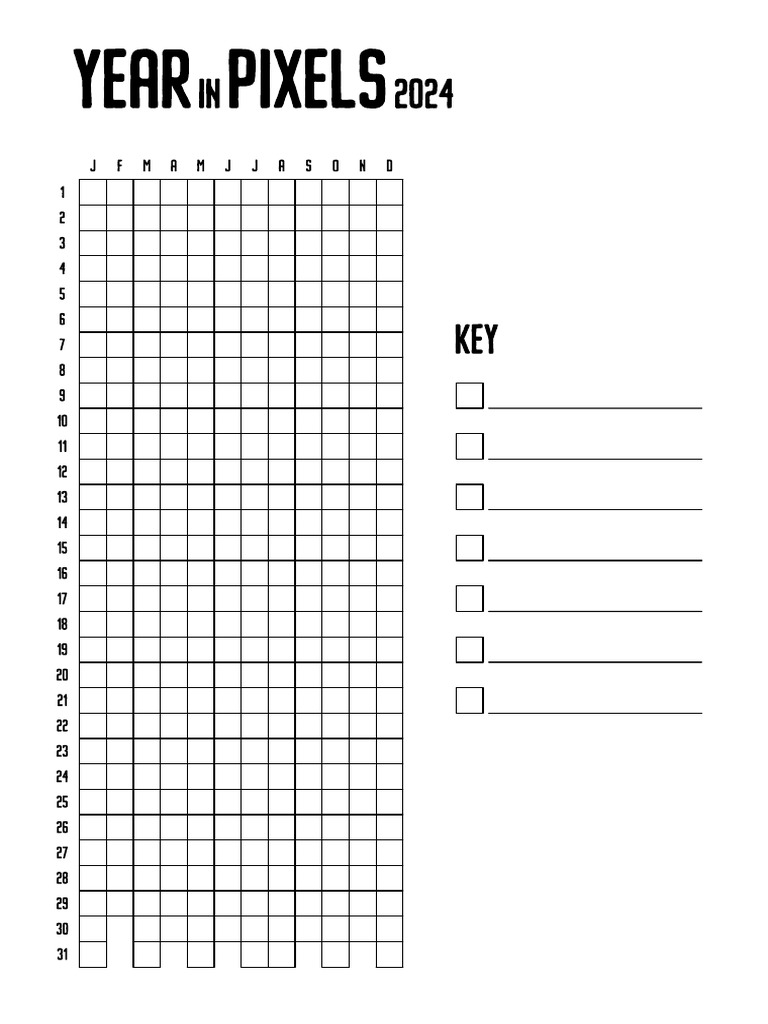 Year in Pixels 2024 A4 Modern | PDF