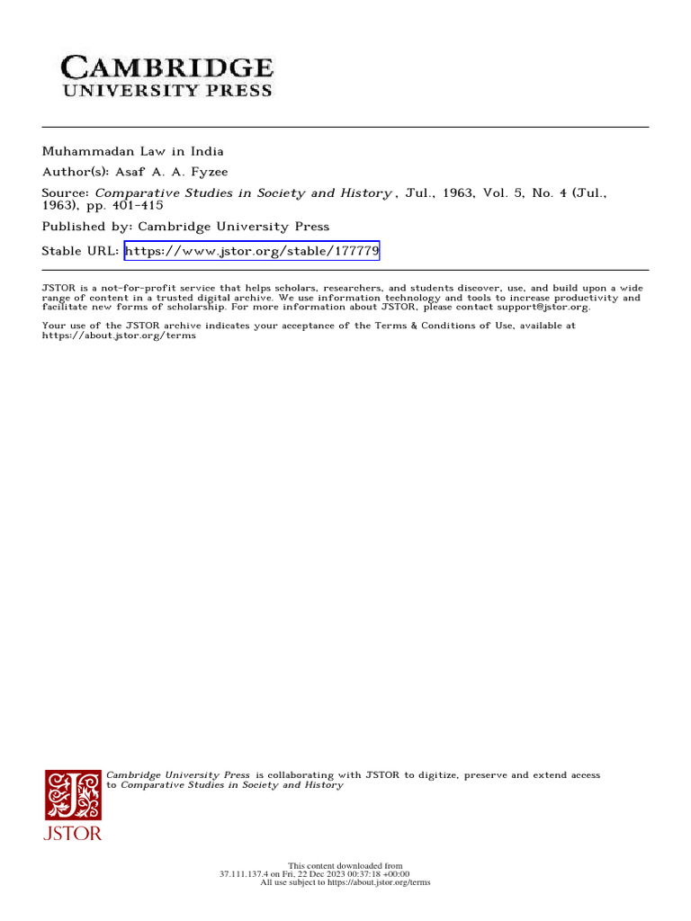 Evolution of Muhammadan Law in India | PDF | Fatwa | Sharia