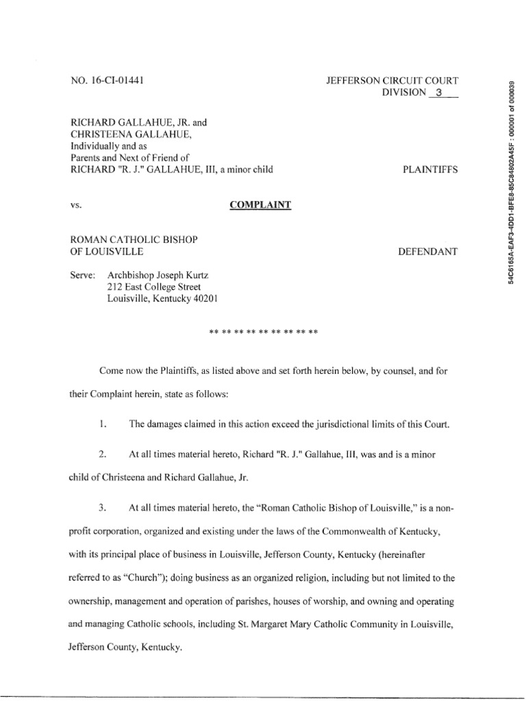 Gallahue Complaint | PDF