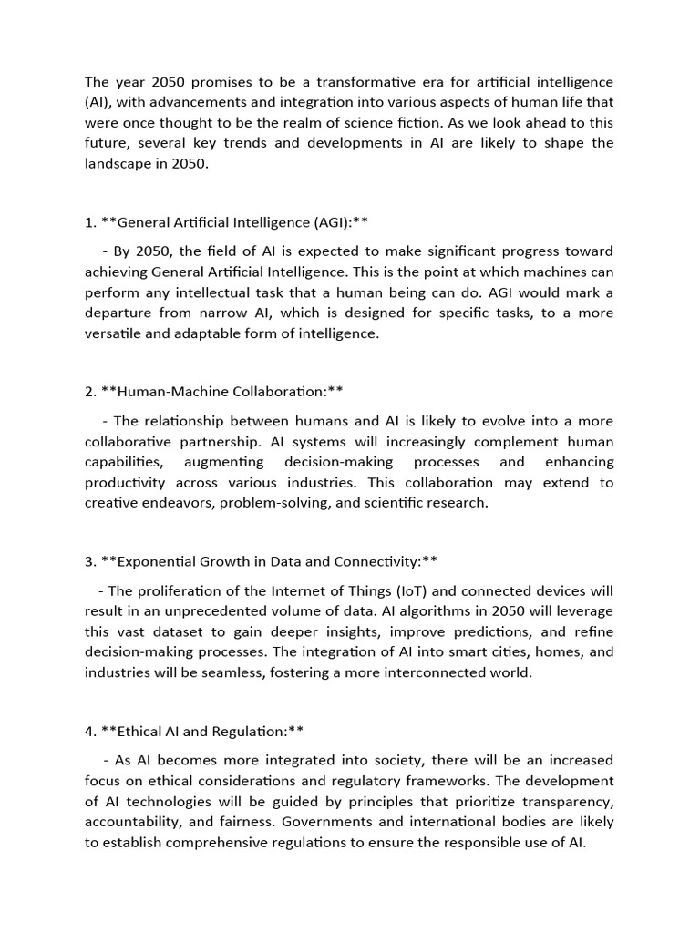 AI in 2050 Era | PDF