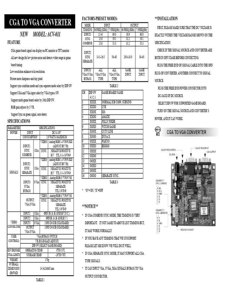 Cga Vga Konwerter 145 | PDF | Video | Electronic Engineering