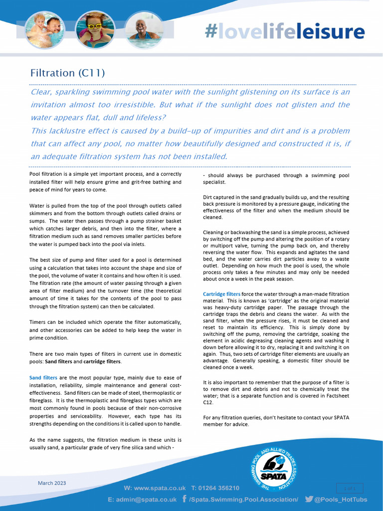 Factsheet C11 Filtration March 2023 | PDF