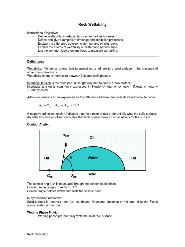 Rock Wettability Guide for Engineers | PDF